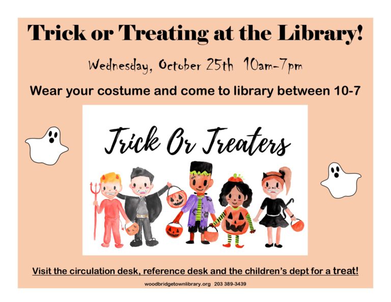 Trick or Treating at the Library! - Woodbridge Town Library