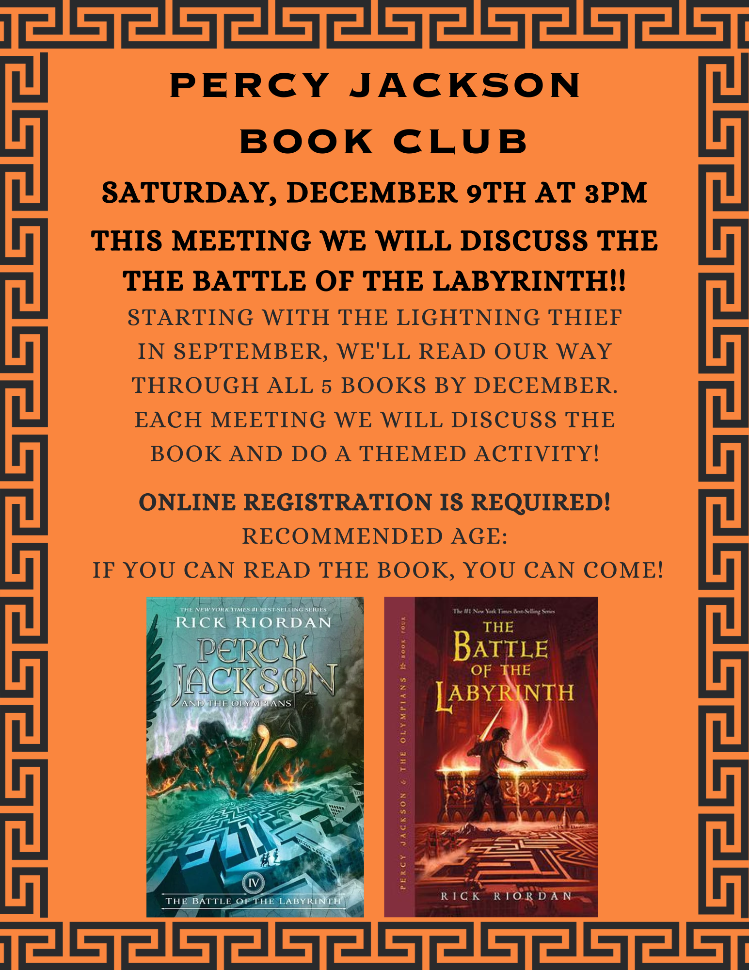 Percy Jackson Book Club (3) – Woodbridge Town Library